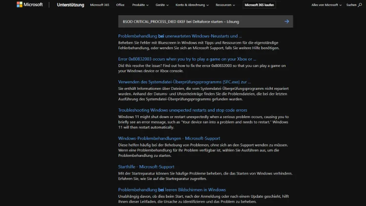 BSOD CRITICAL_PROCESS_DIED 0XEF bei Deltaforce starten – Lösung