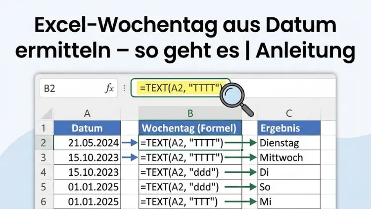 Excel Wochentag Berechnen