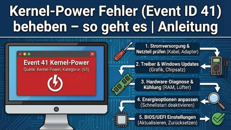Kernel-Power-Fehler (Event-ID 41) beheben – so geht es | Anleitung