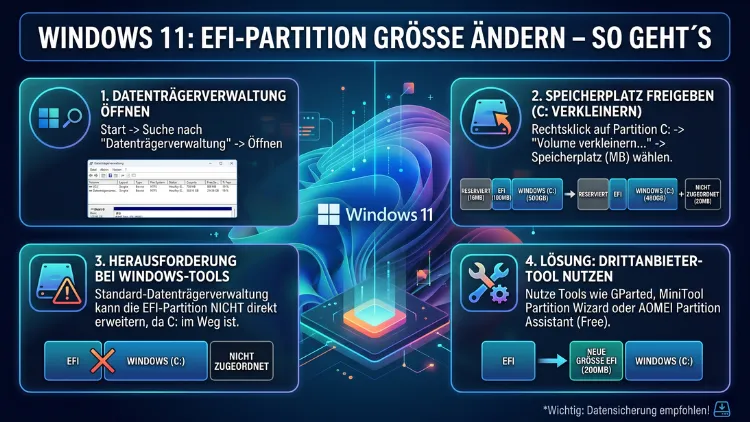 Windows 11: EFI-Partition Größe ändern – So geht’s