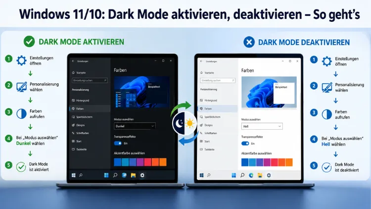 Windows 11/10: Dark Mode aktivieren, deaktivieren – So geht’s