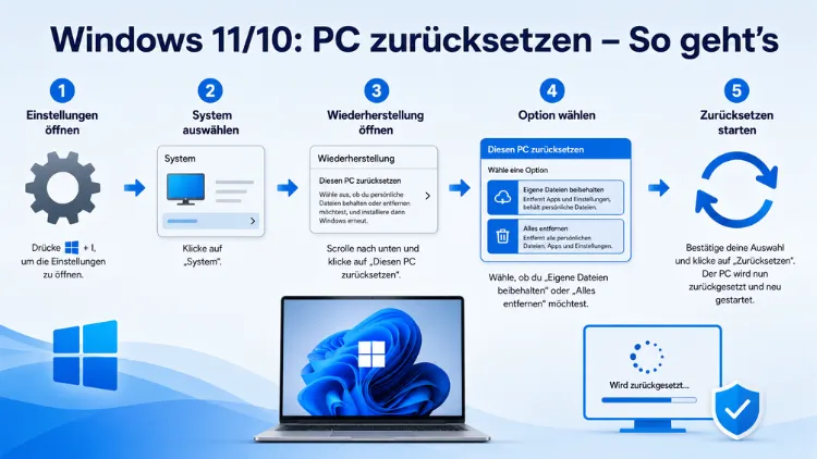 Windows 11/10: PC zurücksetzen – So geht’s